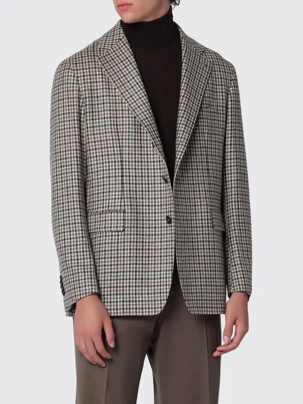 Tagliatore Single-breasted Houndstooth Blazer In Super 110's Virgin Wool