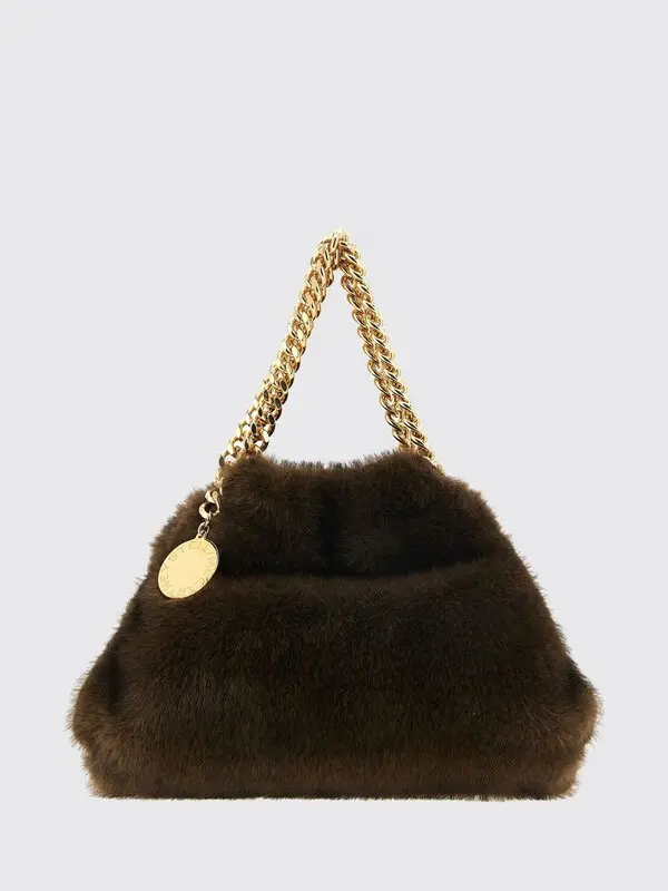 Stella McCartney Mini Tote Bag In Faux Leather With Metallic Mesh Trim - Dark