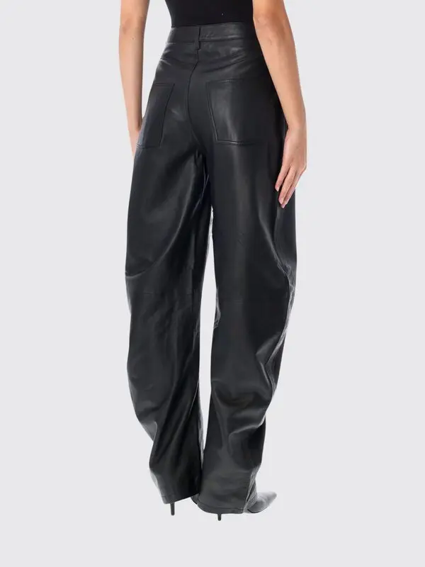 ROTATE BY BIRGER CHRISTENSEN High-waisted Wide-leg Trousers In Lambskin Leather