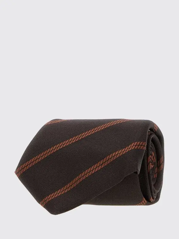 Brunello Cucinelli Pure Silk Tie With Abstract Jacquard Pattern - Dark