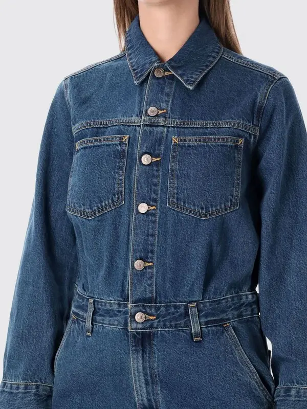 LEVI'S Straight Long-sleeved Cotton Denim Jumpsuit