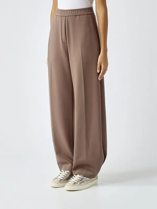 MEIMEIJ Wide-leg Viscose Palazzo Trousers With Elasticated Waist - Grey