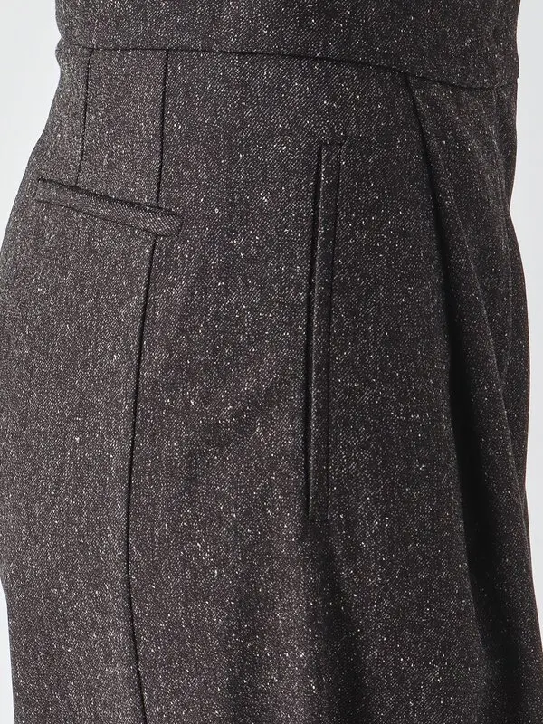 MEIMEIJ Pleated Wide-leg Viscose Cropped Trousers