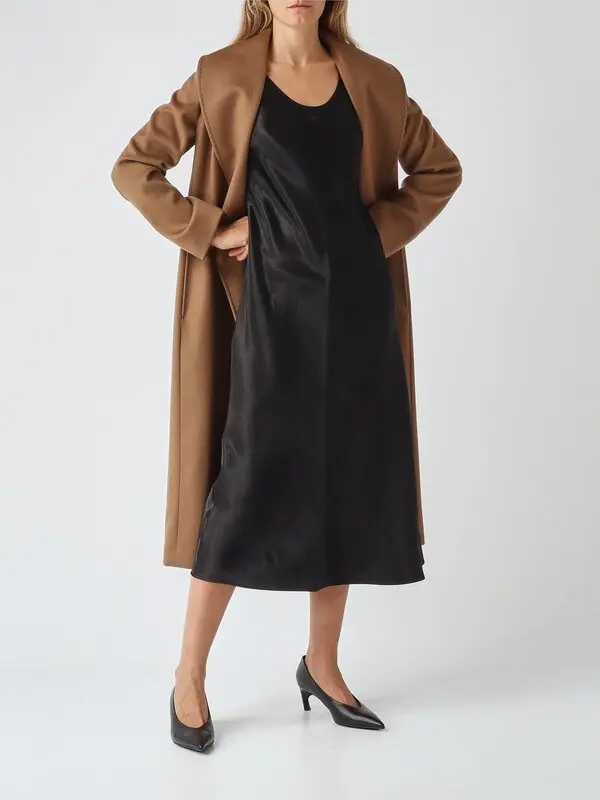 Max Mara Satin Midi Slip Dress With U-neck