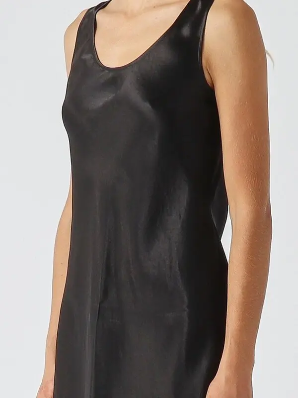 Max Mara Satin Midi Slip Dress With U-neck