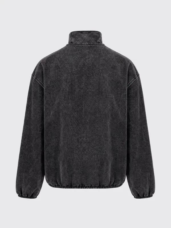 DIESEL® Relaxed Fit Cotton Denim Bomber Jacket With High Neck And Dropped Shoulders