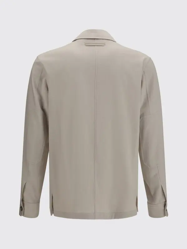 Zegna Pure Cashmere Shirt Jacket With Patch Pockets And Classic Collar - Beige