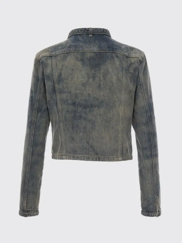 DIESEL® Cropped Slim Fit Vintage Denim Jacket With Zip Closure