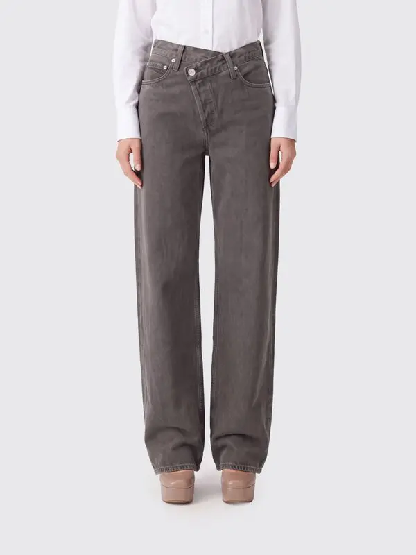 AGOLDE Arc Criss Cross Mid-rise Baggy Jeans In Cotton Denim - Grey