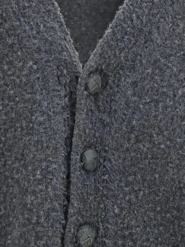 GOLDEN GOOSE Relaxed Fit V-neck Wool Cardigan With Dropped Shoulders