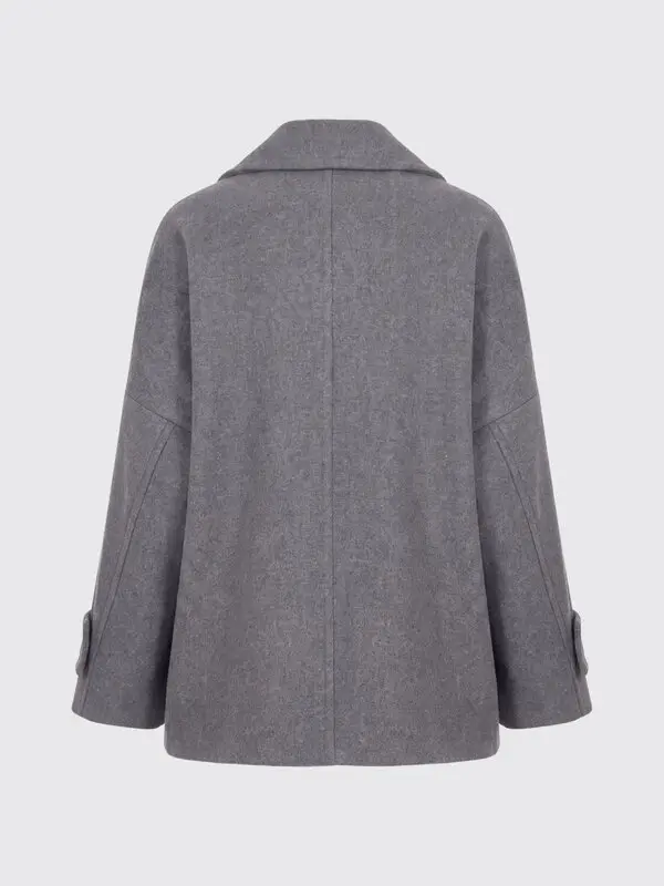 Liu Jo Double-breasted Short Coat In Wool Blend With Buckled Cuffs