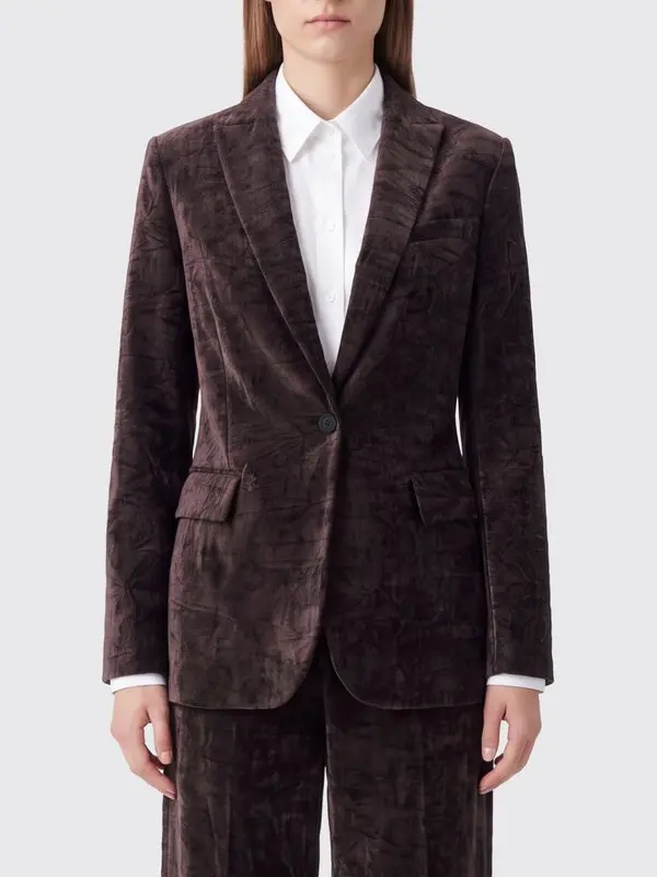 Liu Jo Single-breasted Velvet Blazer With Peak Lapels