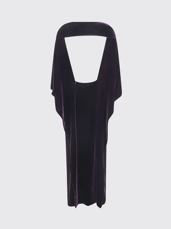 Alberta Ferretti Asymmetrical Velvet Midi Ceremony Dress