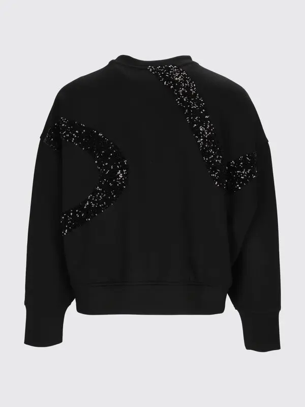 Emporio Armani Sequin Embroidered Jersey Crewneck Sweatshirt