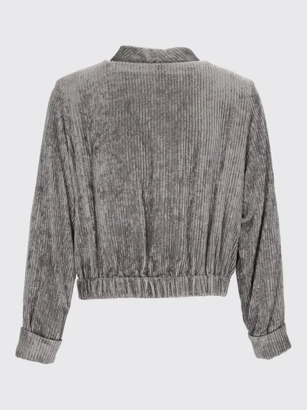 Emporio Armani Cropped Corduroy Bomber Jacket With Patch Pockets