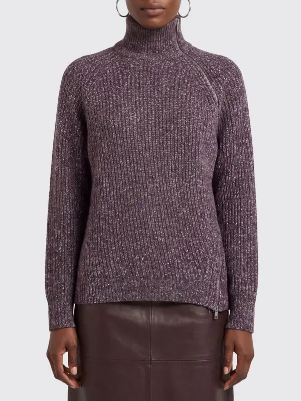 MRZ Slim Fit Zipped High-neck Alpaca Blend Jumper - Brown