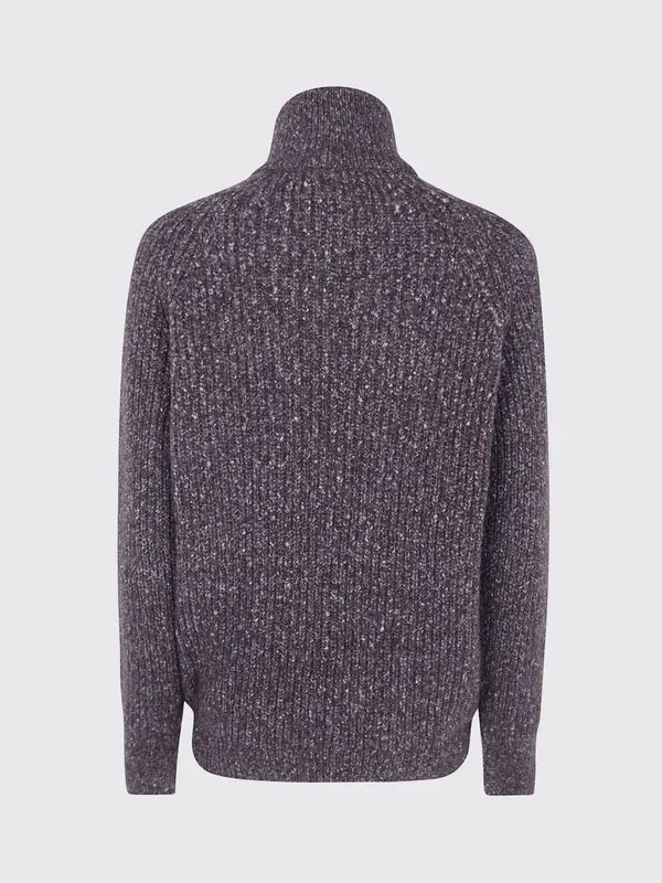 MRZ Slim Fit Zipped High-neck Alpaca Blend Jumper - Brown