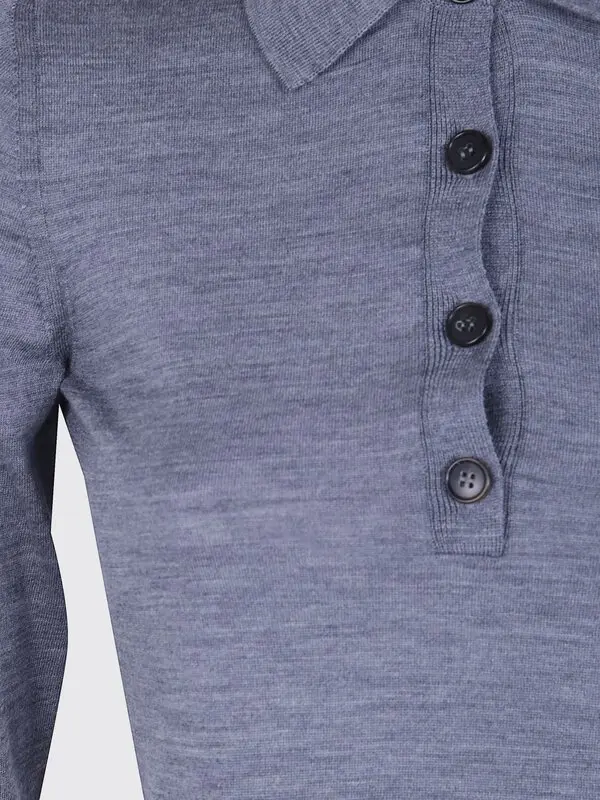 MRZ Slim Fit Long-sleeve Virgin Wool Knit Polo - Grey