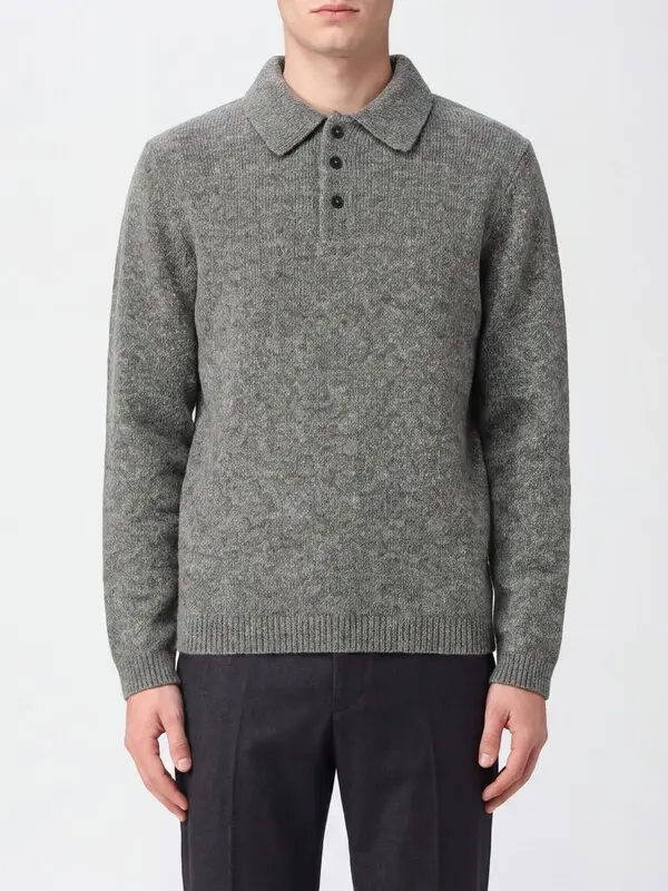 Closed Long-sleeved Knit Polo In A Recycled Cotton Blend