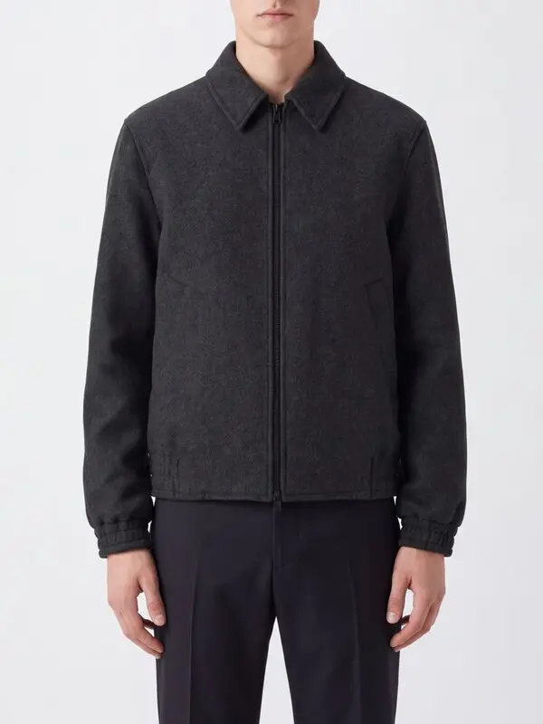 Closed Wool Blend Shirt Jacket With Zip Closure And Elasticated Hem