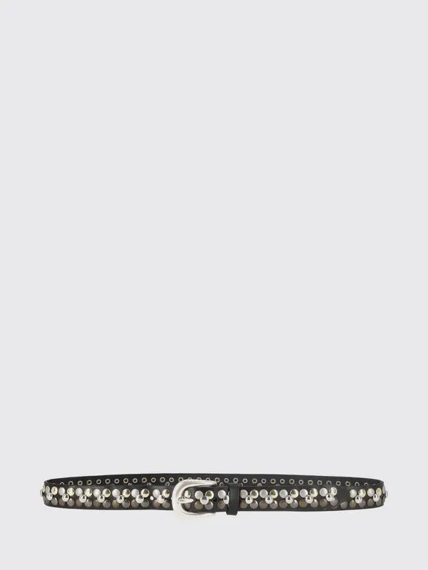 Orciani Slim Calf Leather Belt With Studs And Pin Buckle - Black