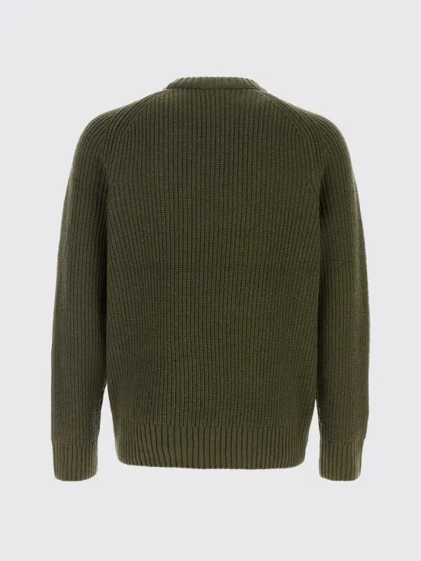 Closed Crewneck Jumper In Pure Wool With Long Sleeves And Ribbed Trims - Green