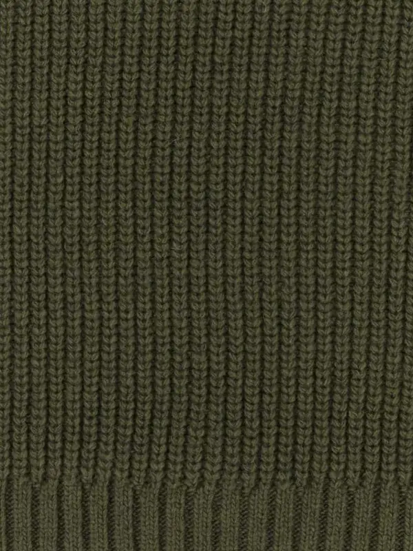 Closed Crewneck Jumper In Pure Wool With Long Sleeves And Ribbed Trims - Green