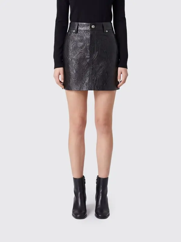 Michael Kors High-waisted Faux Leather Pencil Mini Skirt With Five Pockets - Black