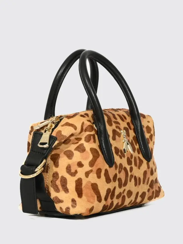Patrizia Pepe Animal Print Pony Hair Mini Handbag With Fly Logo