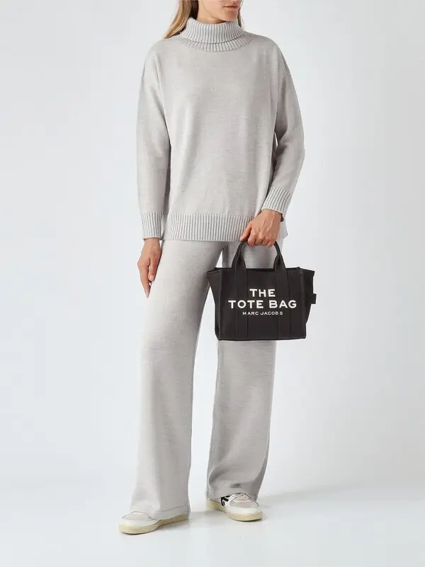 Max Mara High-waisted Pure Virgin Wool Knit Wide-leg Trousers