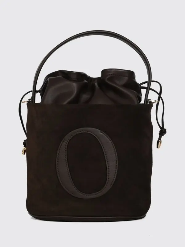 Orciani Her-o Mini Bucket Bag In Suede And Smooth Calfskin - Dark