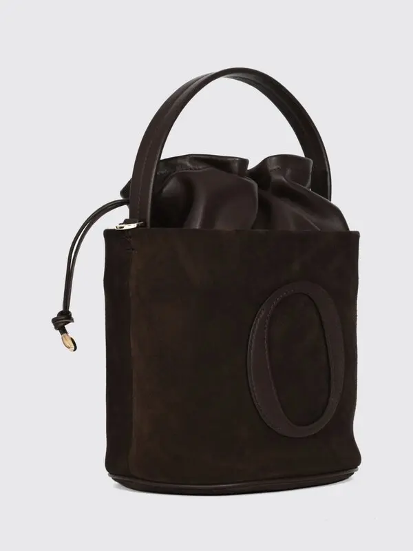 Orciani Her-o Mini Bucket Bag In Suede And Smooth Calfskin - Dark