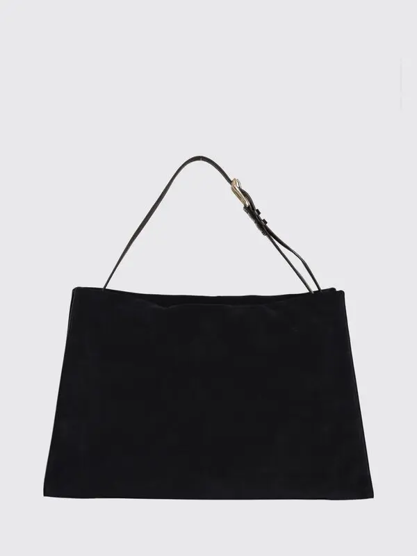 Orciani Large Trinity Shoulder Bag In Suede Calfskin
