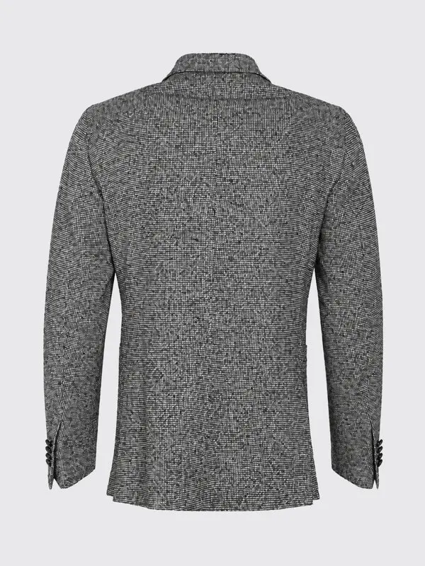 Tagliatore Double-breasted Plaid Wool And Silk Blend Blazer With Peak Lapels