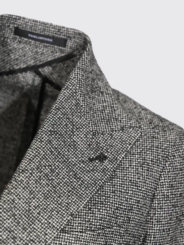 Tagliatore Double-breasted Plaid Wool And Silk Blend Blazer With Peak Lapels
