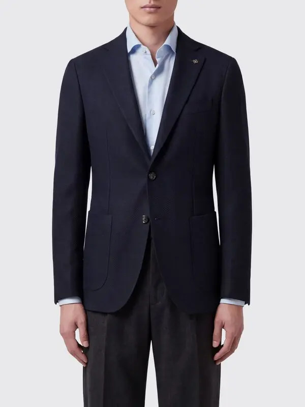 Tagliatore Single-breasted Pure Virgin Wool Blazer With Peak Lapels