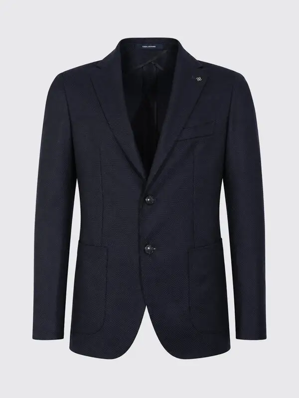 Tagliatore Single-breasted Pure Virgin Wool Blazer With Peak Lapels