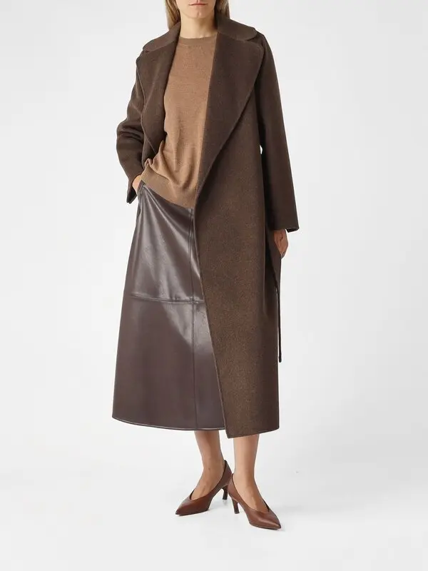 Max Mara High-waisted A-line Midi Skirt In Faux Leather