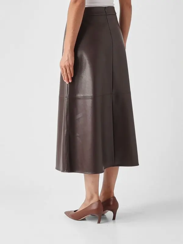 Max Mara High-waisted A-line Midi Skirt In Faux Leather