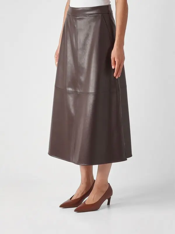 Max Mara High-waisted A-line Midi Skirt In Faux Leather