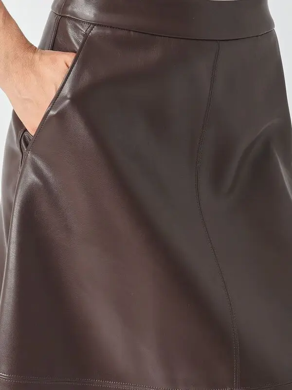 Max Mara High-waisted A-line Midi Skirt In Faux Leather