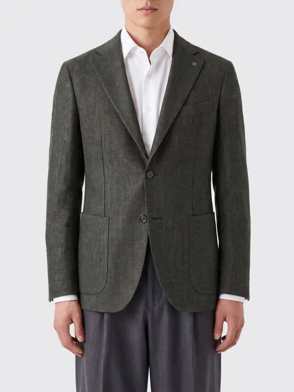 Tagliatore Single-breasted Pure Virgin Wool Blazer With Peak Lapels