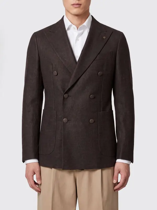 Tagliatore Double-breasted Pure Virgin Wool Blazer With Peak Lapels