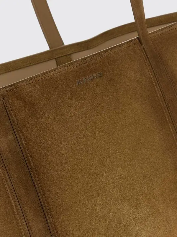 JIL SANDER Foro Suede Calfskin Tote Bag With Embossed Logo