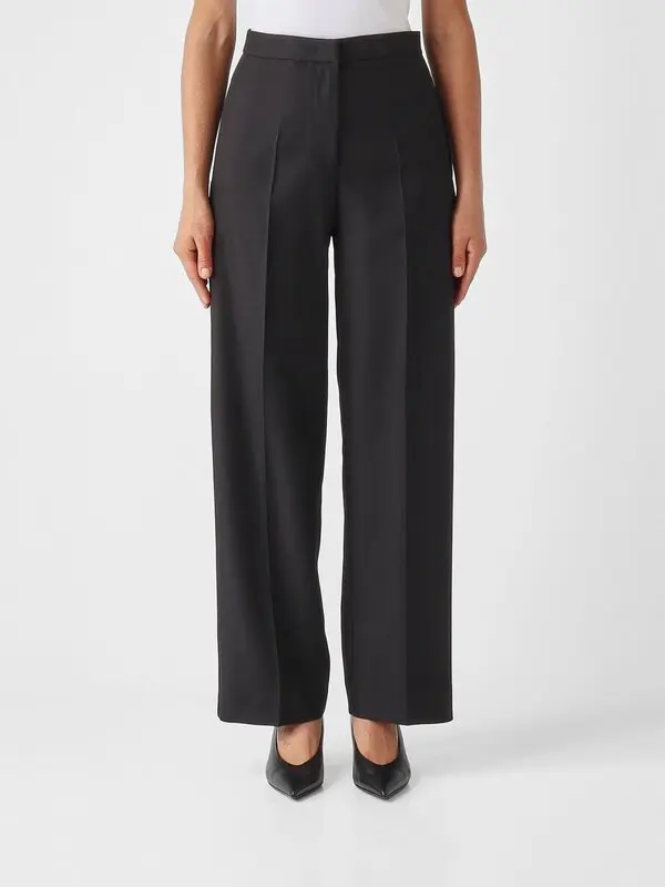 MEIMEIJ High-waisted Wide-leg Palazzo Trousers In Crêpe - Black
