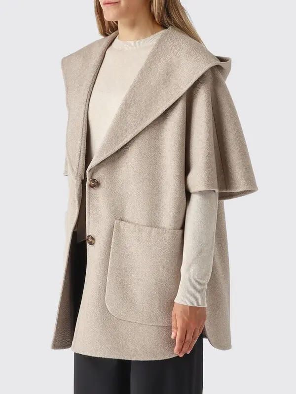 Max Mara Single-breasted 100% Cashmere Coat With Shawl Collar