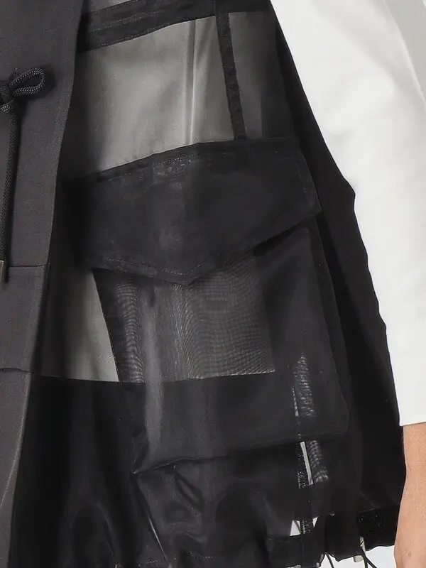 MEIMEIJ Double-breasted Tailored Waistcoat With Peak Lapels And A Drawstring Waist