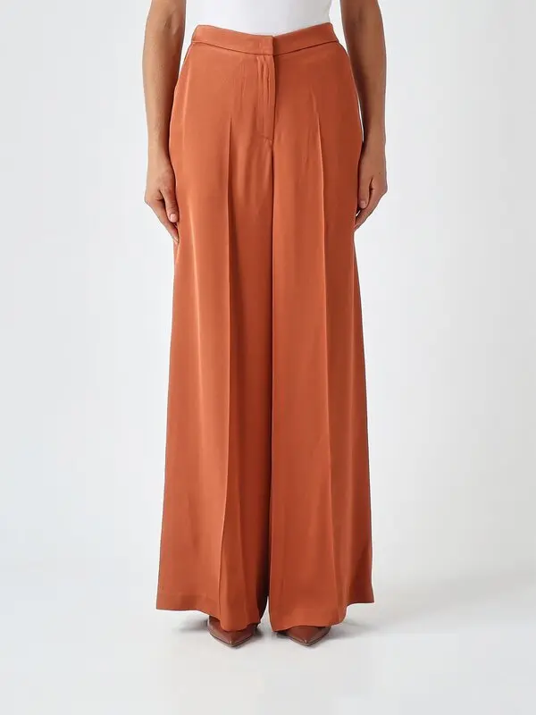 MEIMEIJ Mid-rise Wide-leg Palazzo Trousers In Satin