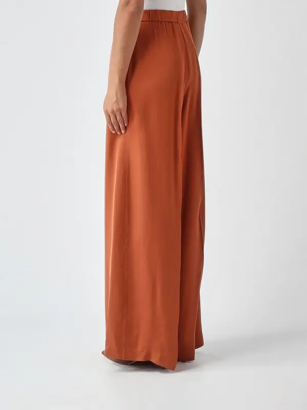 MEIMEIJ Mid-rise Wide-leg Palazzo Trousers In Satin