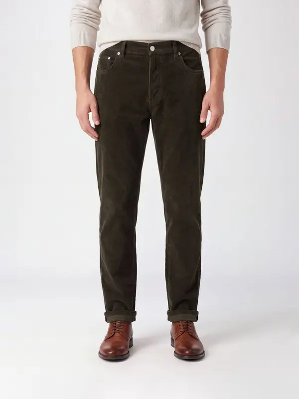 PT TORINO Slim Fit Cotton Corduroy Trousers - Dark